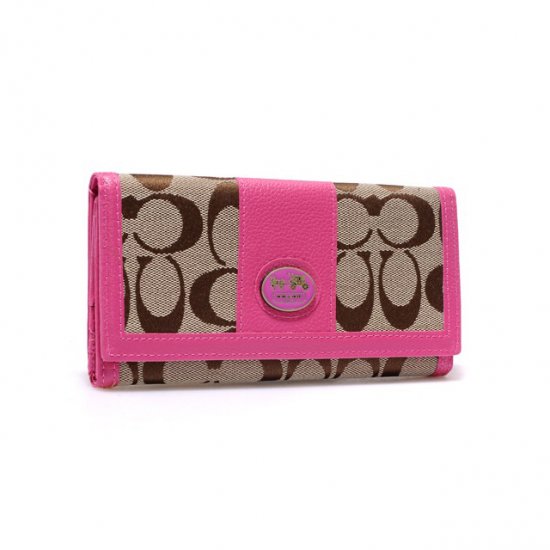 Coach Legacy Slim Envelope in Signature Large Pink Wallets BLO ...
