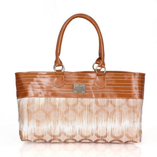 Coach Poppy Monogram Medium Tan Satchels CDL [coach20211535] - $57.69 ...