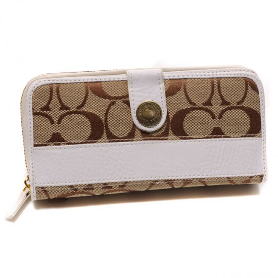 Coach In Signature Large White Wallets DTT [coach20210756] - $33.89 ...